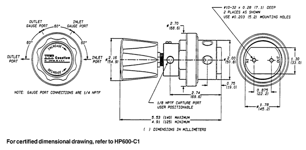 HP600 High Flow Two-Stage Regulator | Conoflow