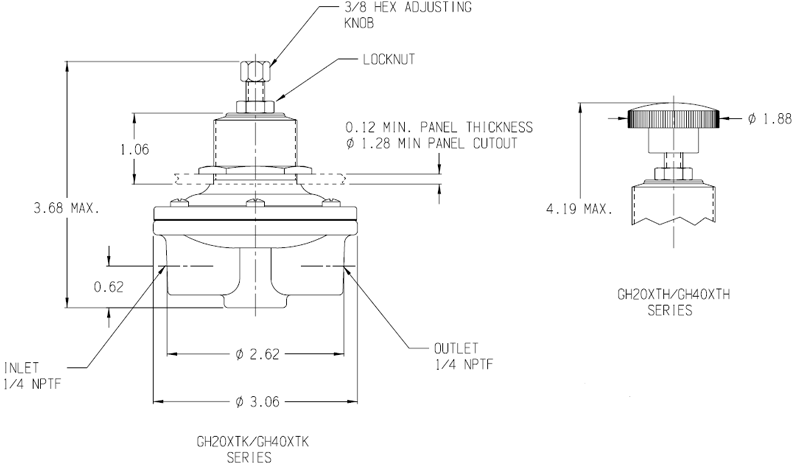 GH40 - 316 Stainless Steel Pressure Regulator | Conoflow